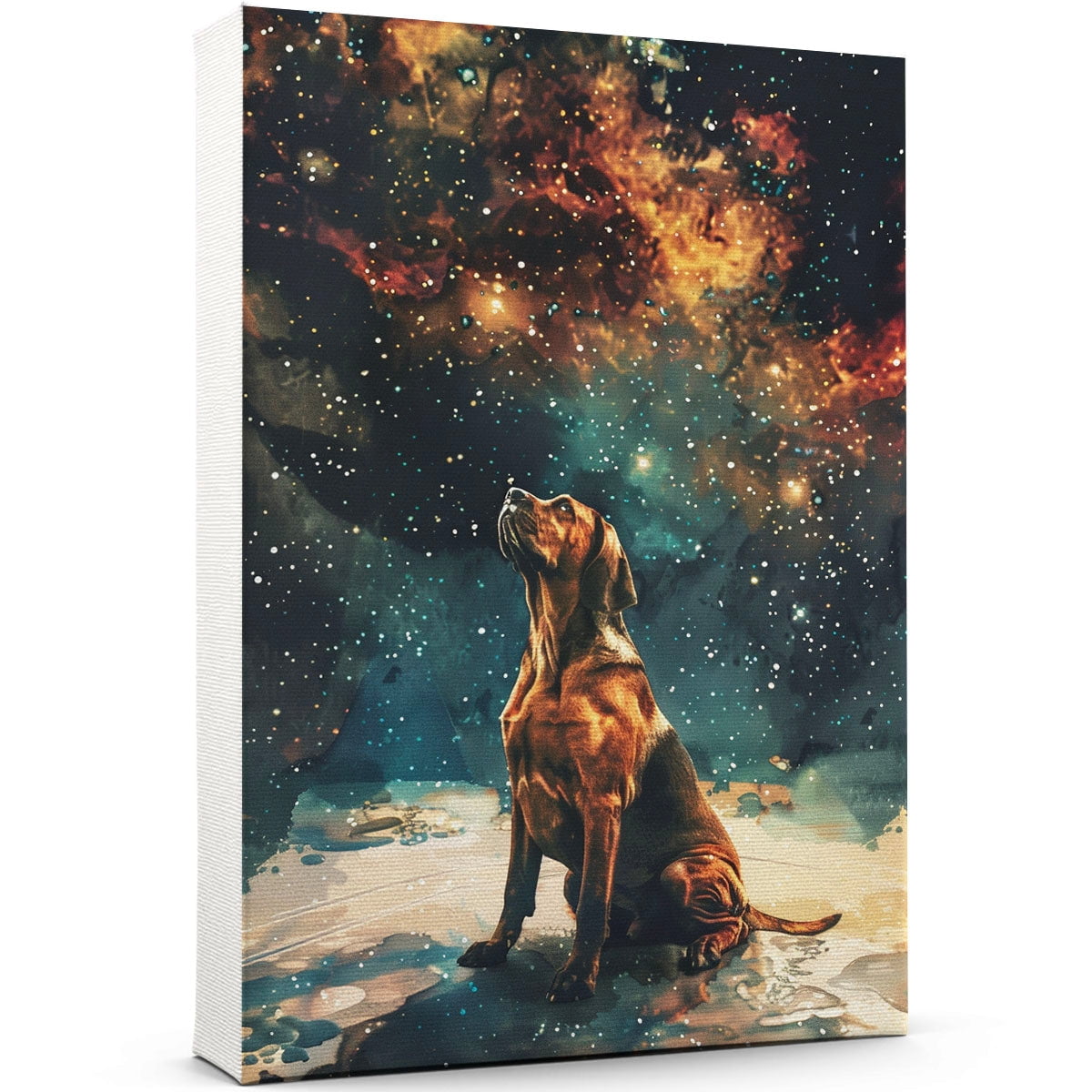 Pet Decor Starry Night Van Gogh Inspired Bloodhound Dog Pet Canvas ...