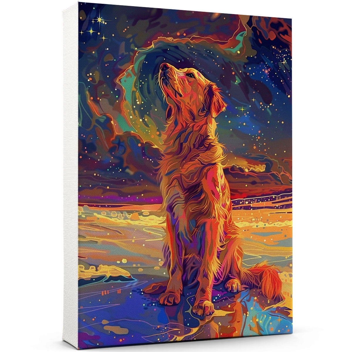 Pet Decor Starry Night Van Gogh Inspired Chow Chow Dog Pet Canvas ...