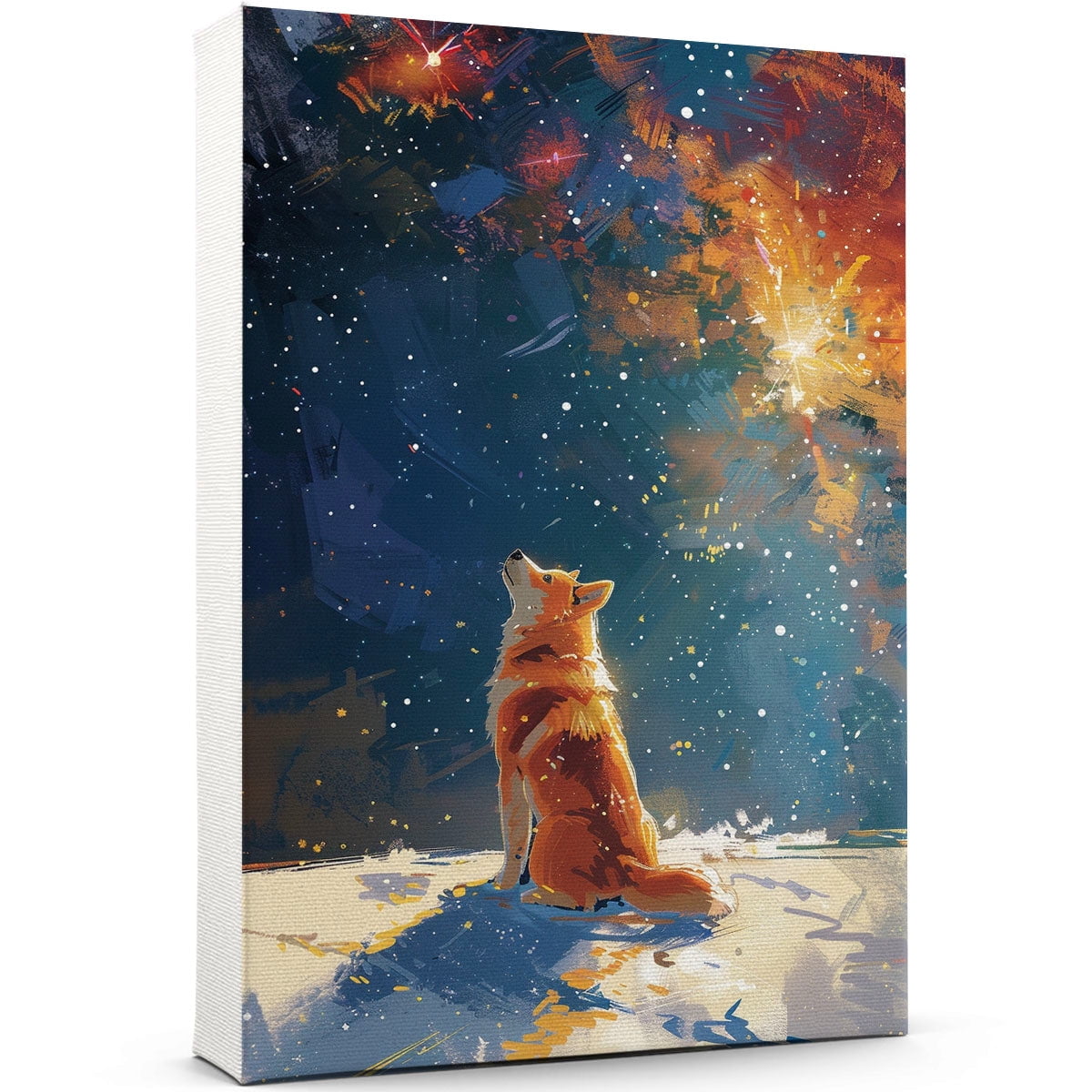 Pet Decor Starry Night Van Gogh Inspired Shiba Inu Dog Pet Canvas ...