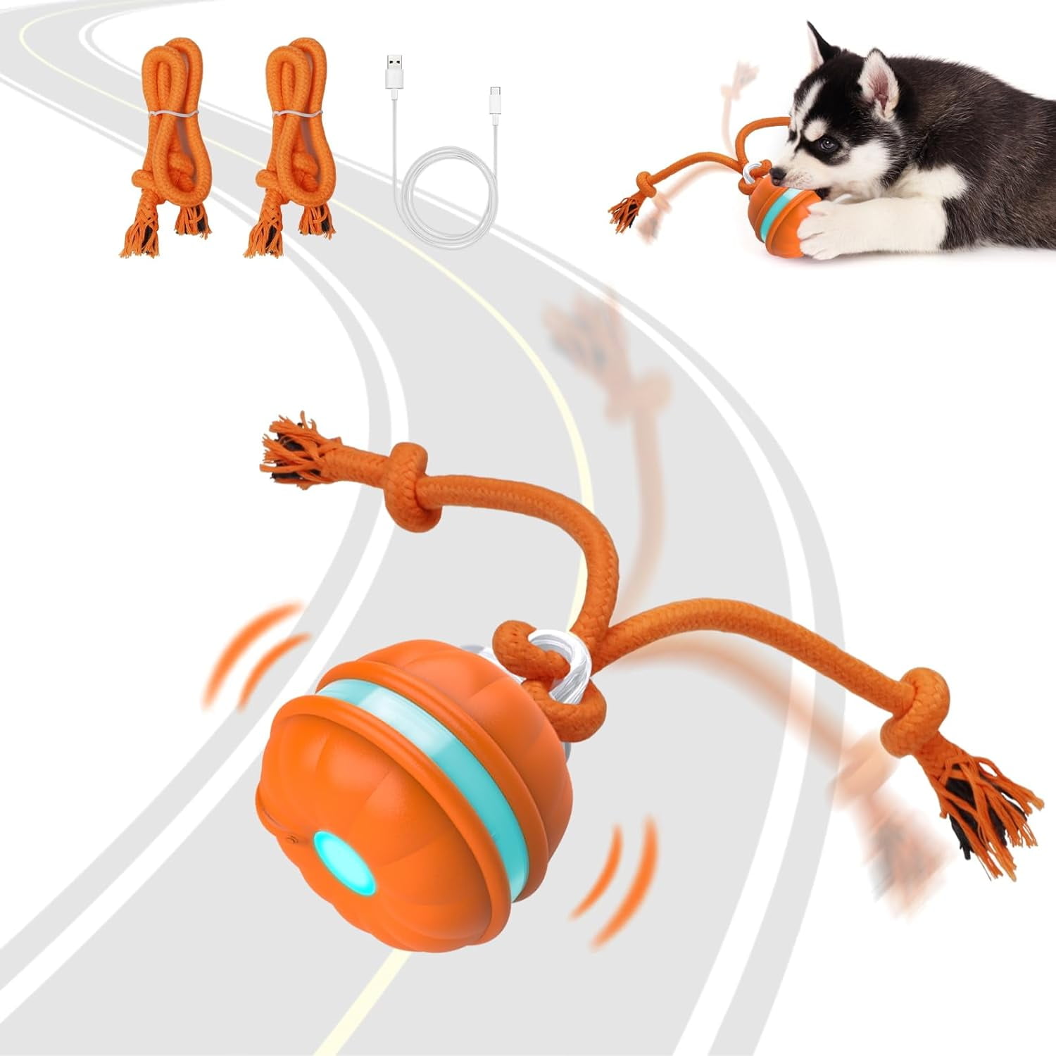 Pet Deluxe Interactive Dog Toy Ball, Motion Activated, USB Rechargeable ...
