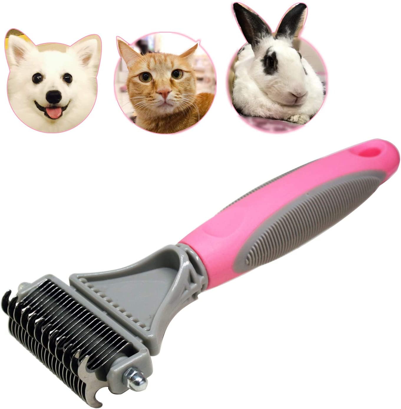 Pet Dematting Comb - 2 Sided Undercoat Rake for Cats & Dogs - Safe ng ...