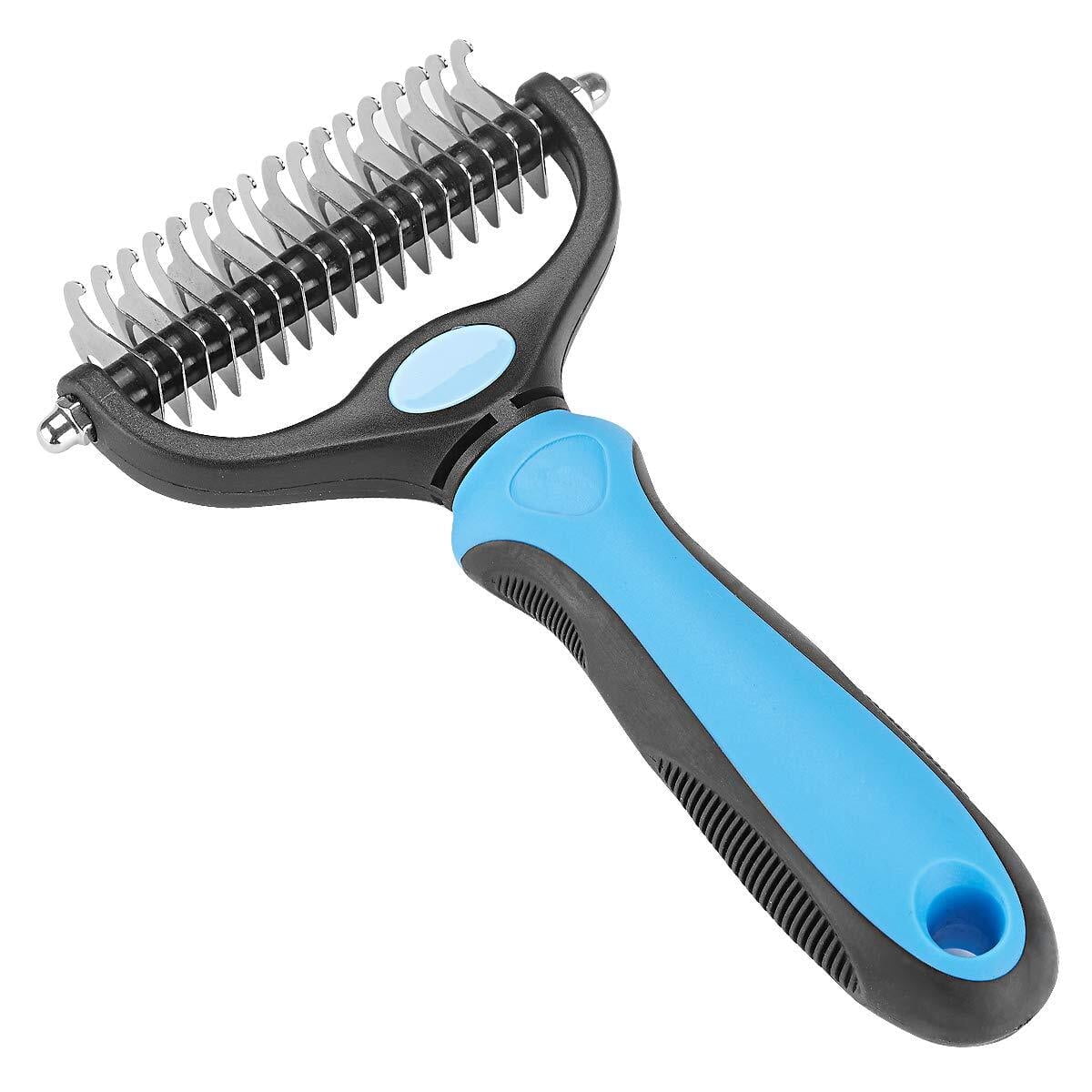 Pet Dematting Tool, 2 Sided Cat Dog Undercoat Rake Deshedding Brush for ...