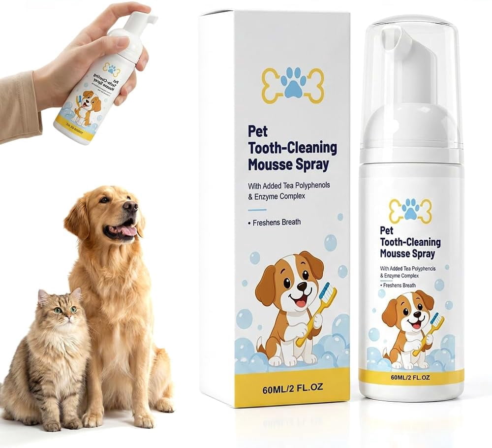 Pet Dental Care Foam for Dogs and Cats, No Brushing Pet Oral Cleaning ...