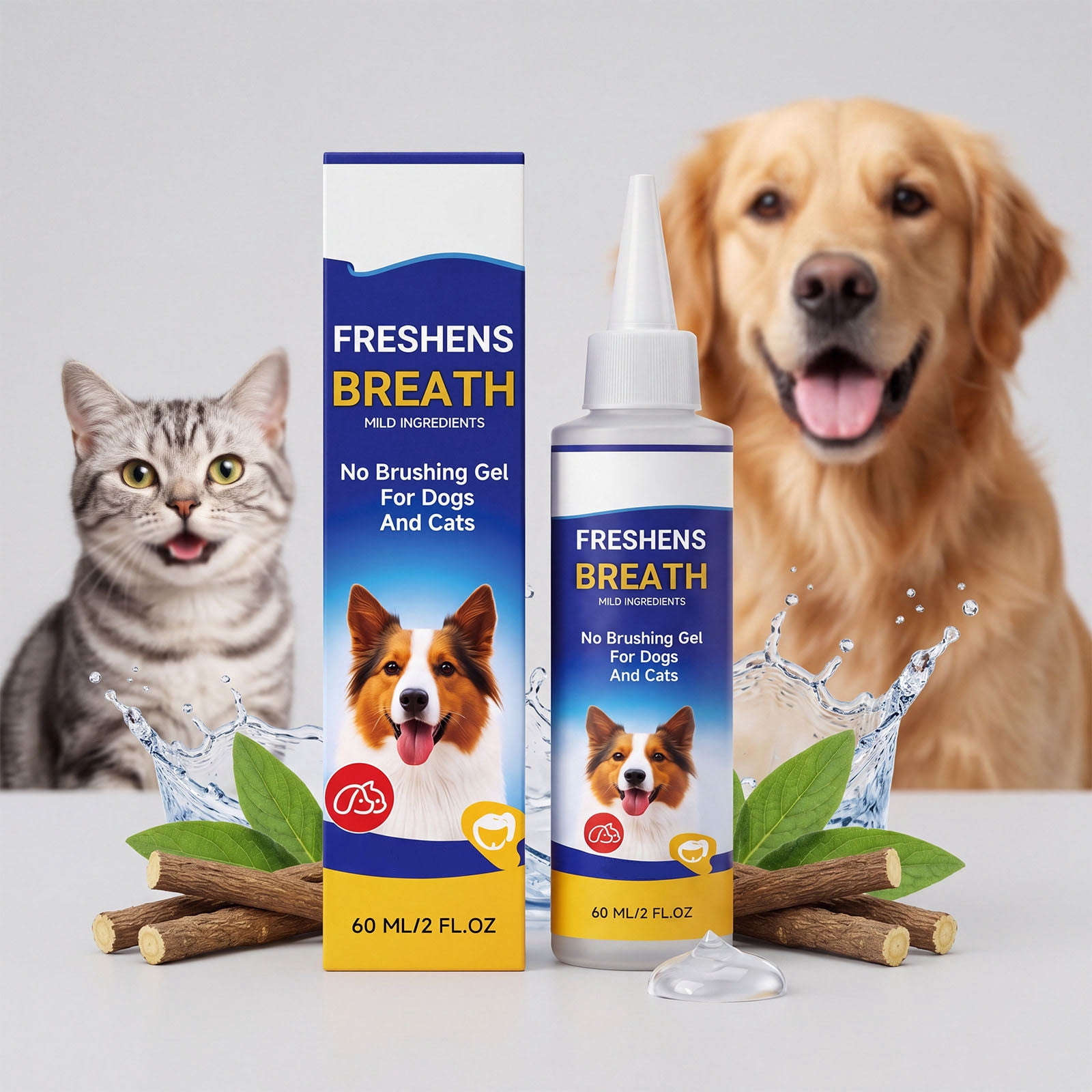Pet Dental Care Gel, Brushless Teeth Cleaning Formula for Dogs and Cats ...