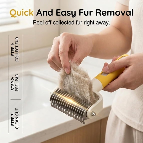 Pet Deshedding Comb，Dog Hair Brush for Smooth Coat Reducing Shedding ...