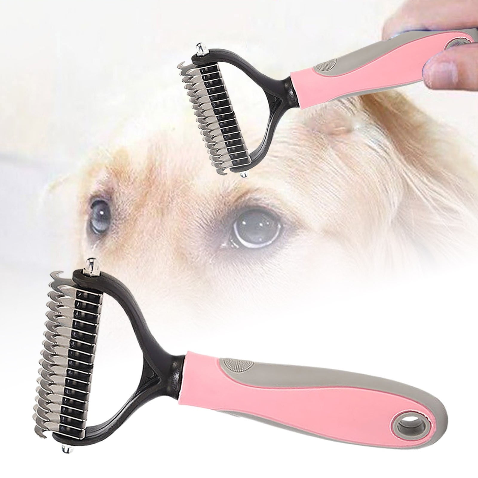 Pet Deshedding Tool – Double-Sided Undercoat Rake for Dogs & Cats ...