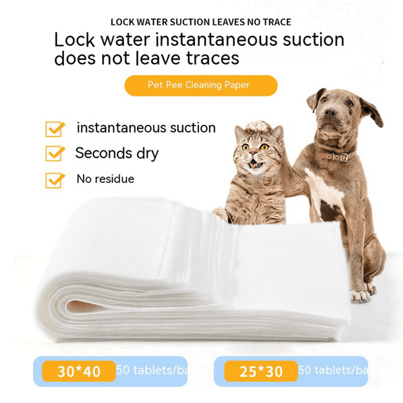 Pet Disposable Pee Paper Dog Pee Pad Suction Diaper 25X30cm - Walmart.com