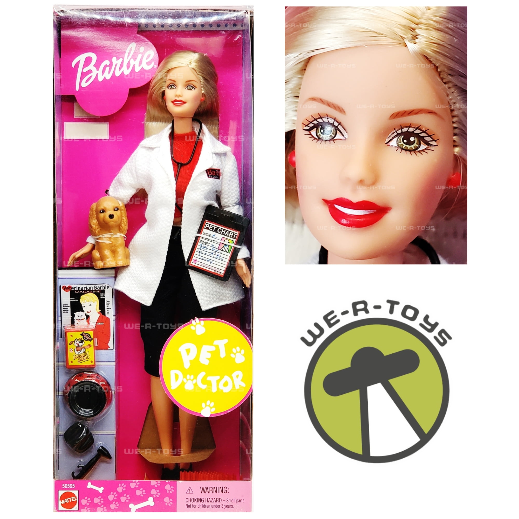Mattel Pet Doctor Barbie Doll 2000, Vet Outfit, Blonde Hair, with Pet ...