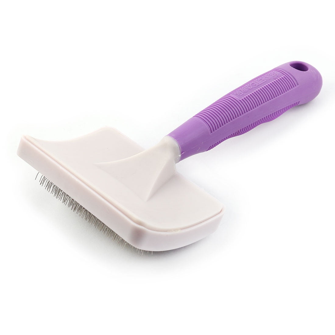 Pet Dog Cat Bristles Grooming Brush Comb with Purple Handle - Walmart.com