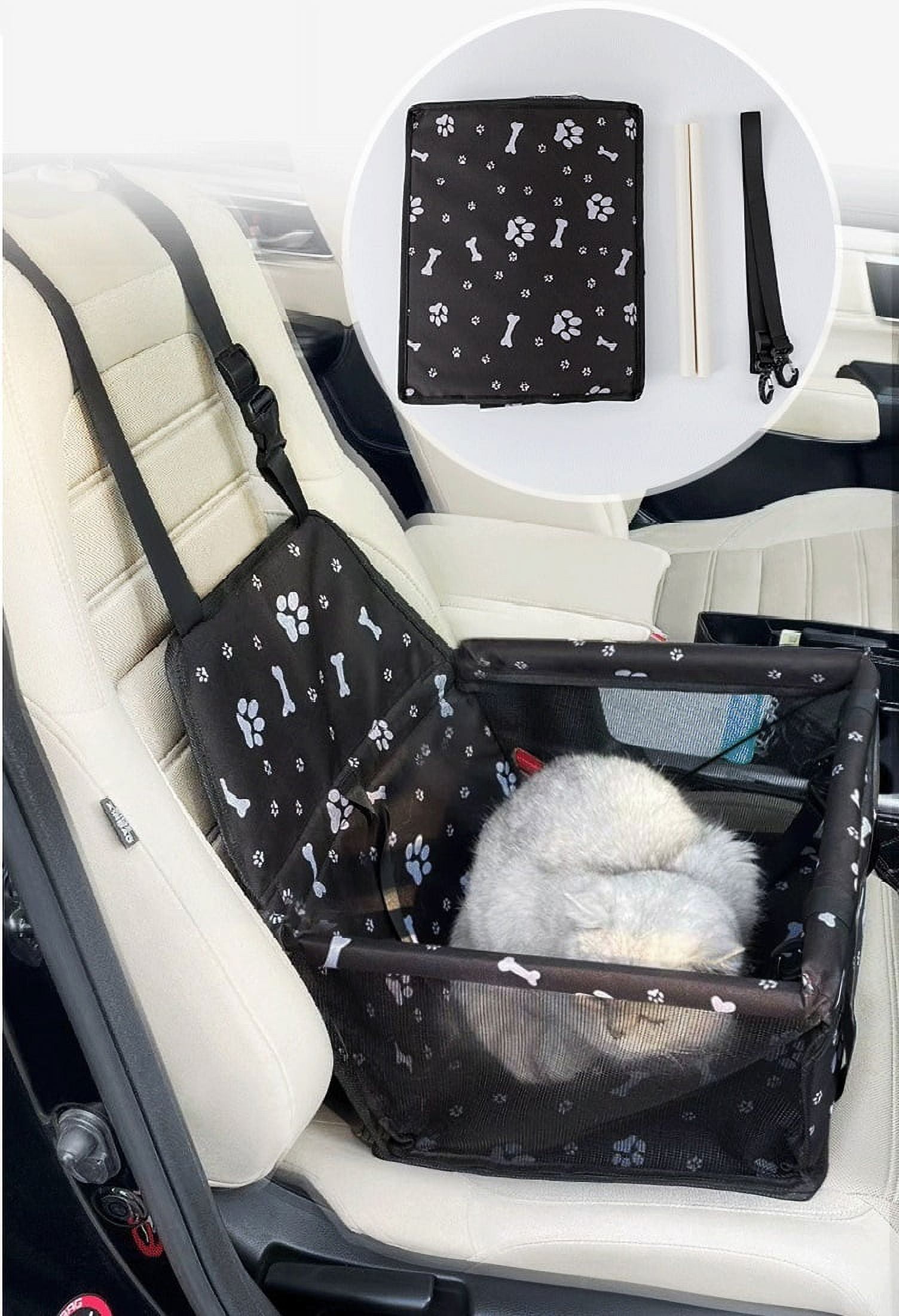 Pet Dog Cat Car Seat Booster for Small & Medium Pets, Portable ...