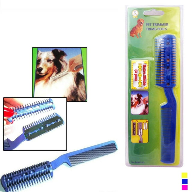 Pet Dog Cat Hair Trimmer With Comb + 2 Razor Cutting Grooming Cut Care ...