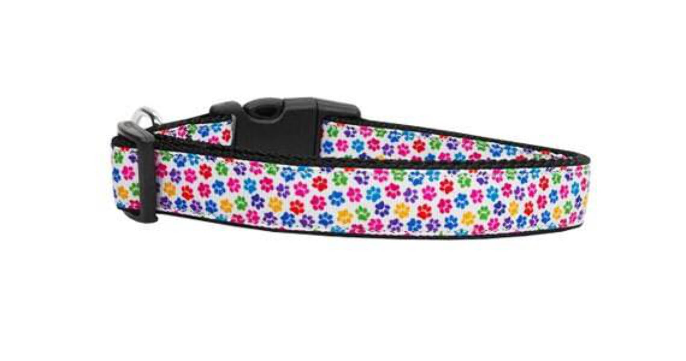 Pet Dog Cat Nylon Collar or Leash, "Confetti Paws" - Walmart.com