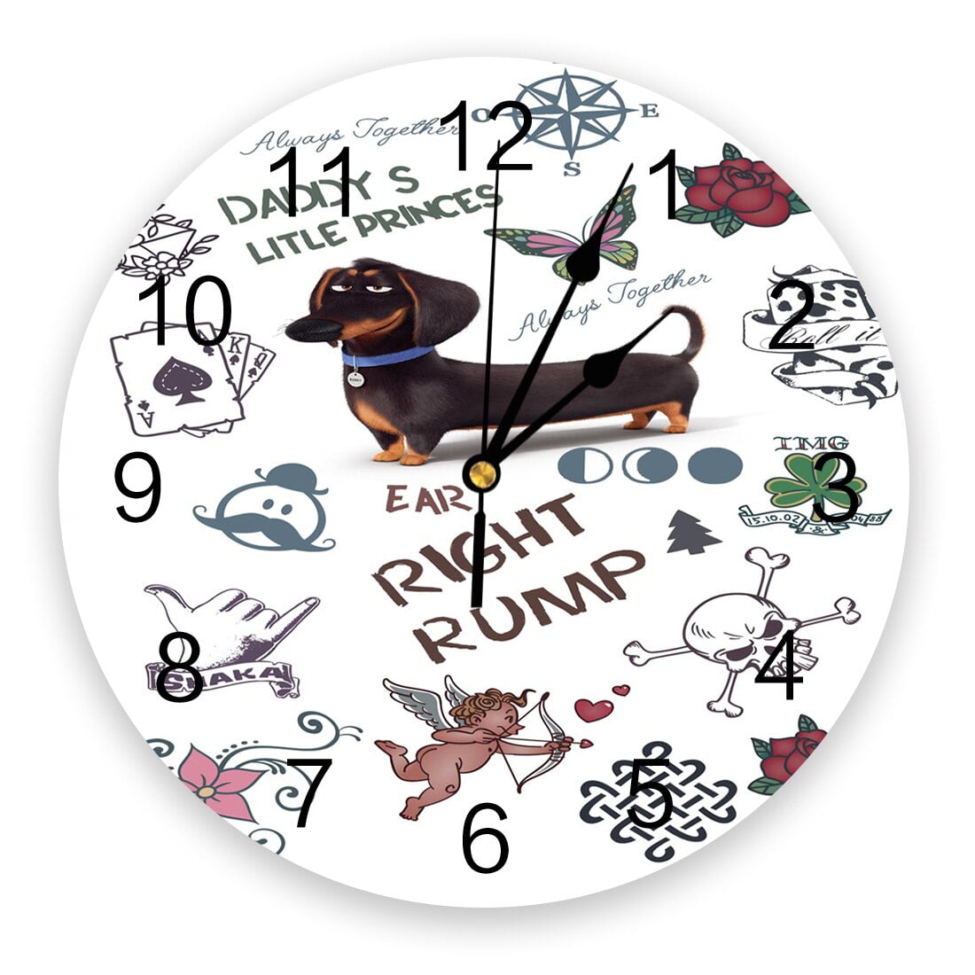 Pet Dog Dachshund Cartoon Wall Clock Kitchen Home Living Room ...