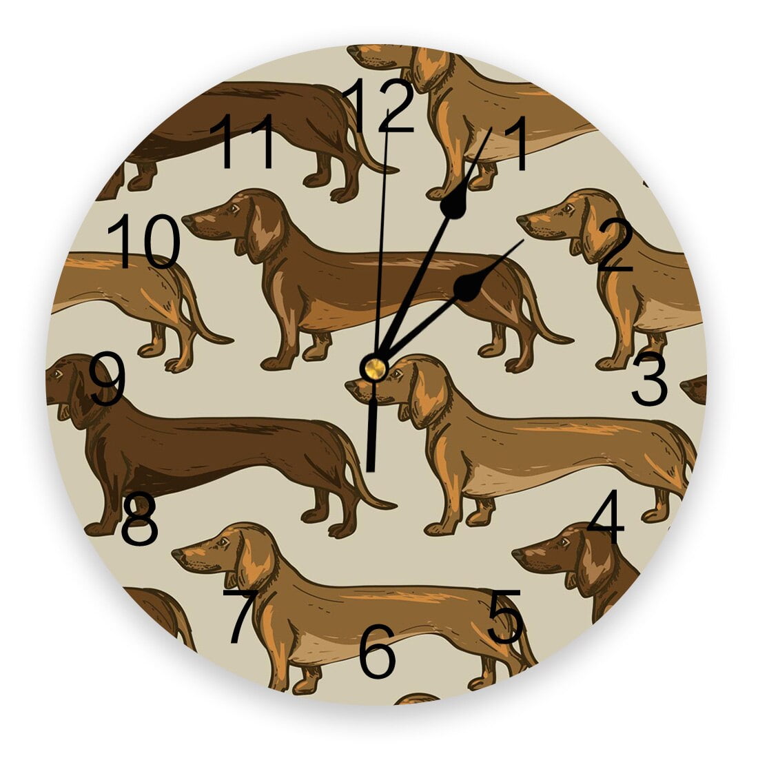 Pet Dog Dachshund Cartoon Wall Clock Kitchen Home Living Room ...