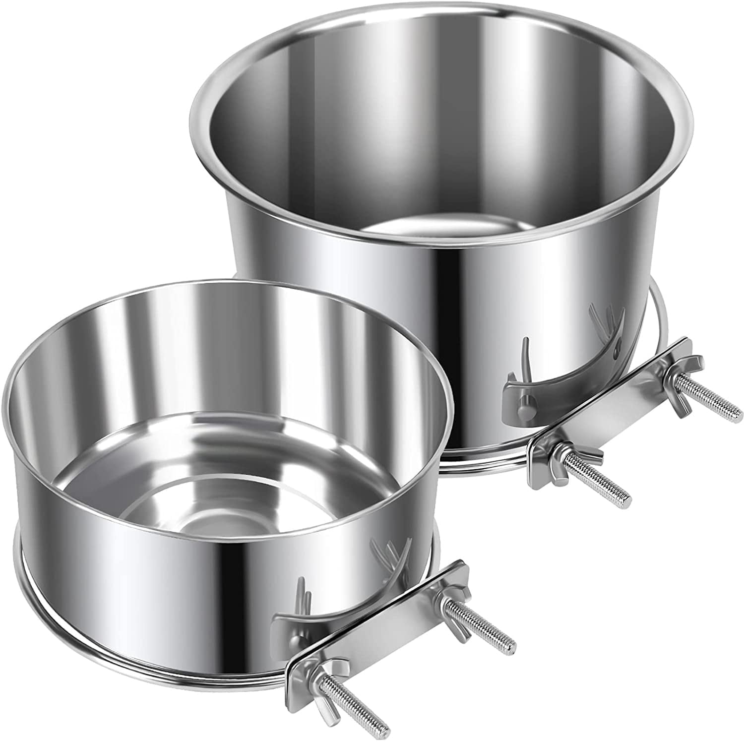 Flantor Pet Dog Food Water Bowl, Stainless Steel Hanging Bowls for ...