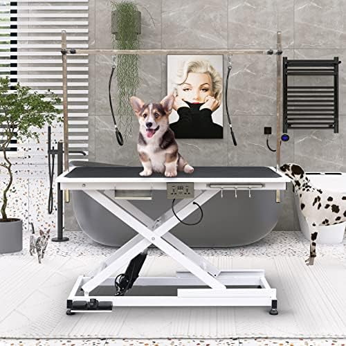 Pet Dog Grooming Table 49.6” Adjustable Professional Trimming Table ...
