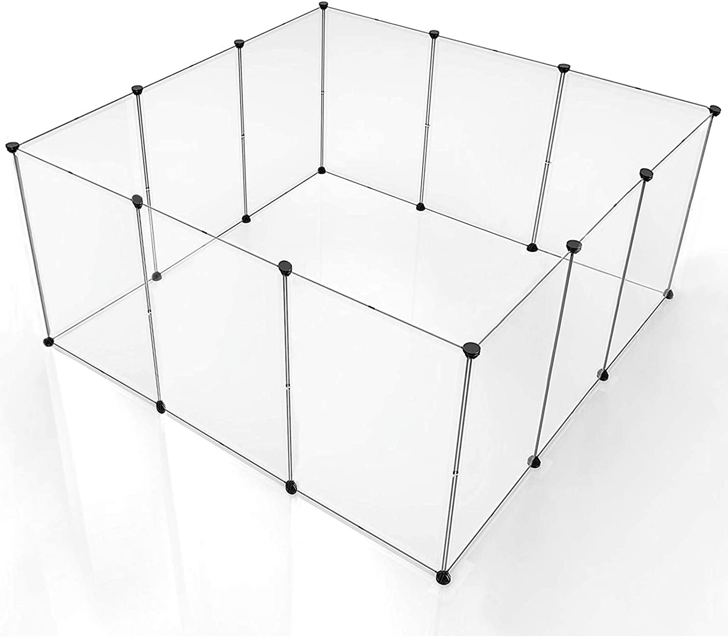 Pet Dog Playpen, Clear Acrylic Puppy Dog Play Pen Indoor, Portable ...