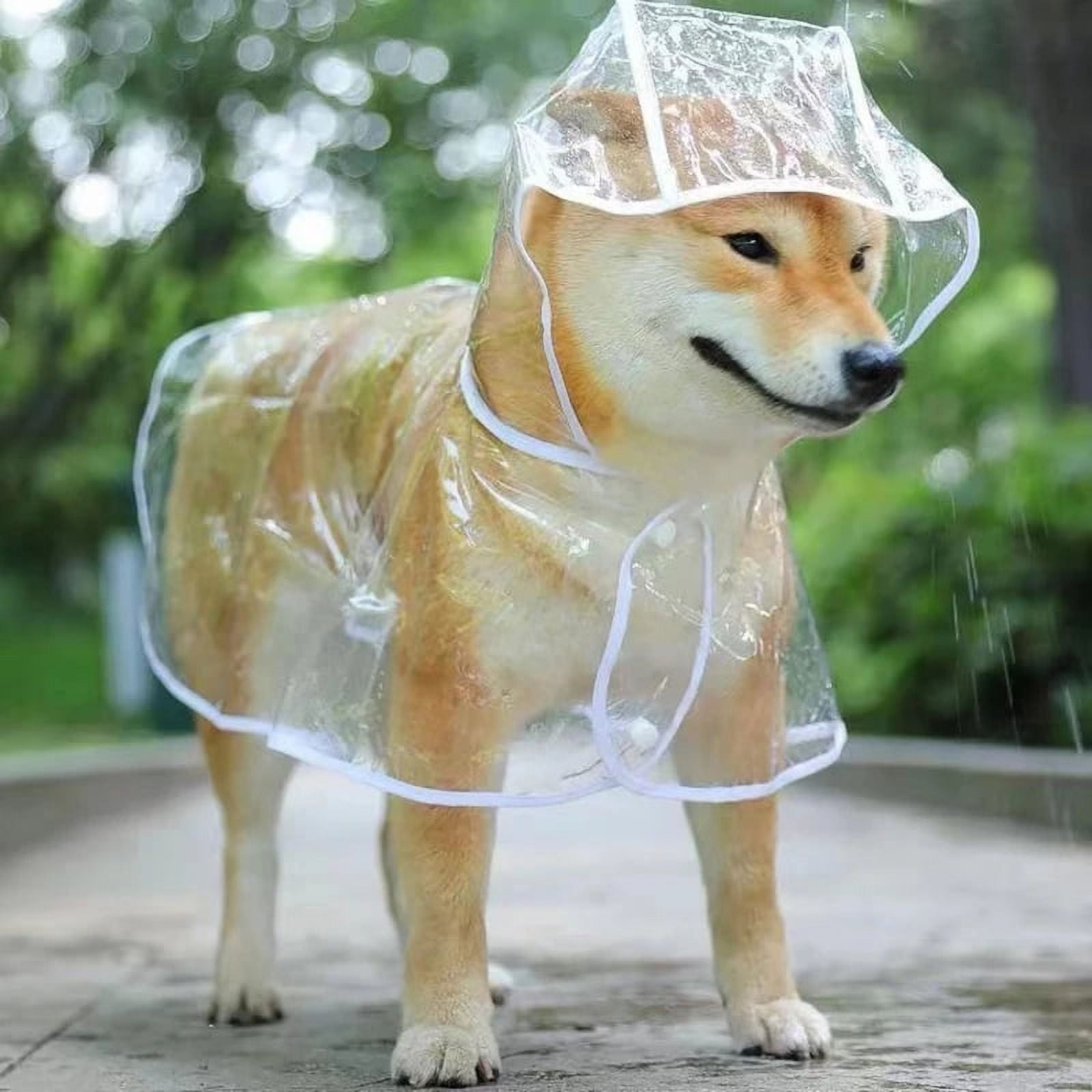 Pet Dog Puppy Transparent Rainwear Raincoat Pet Hooded Waterproof Jacket Clothes Soft PVC Small ...