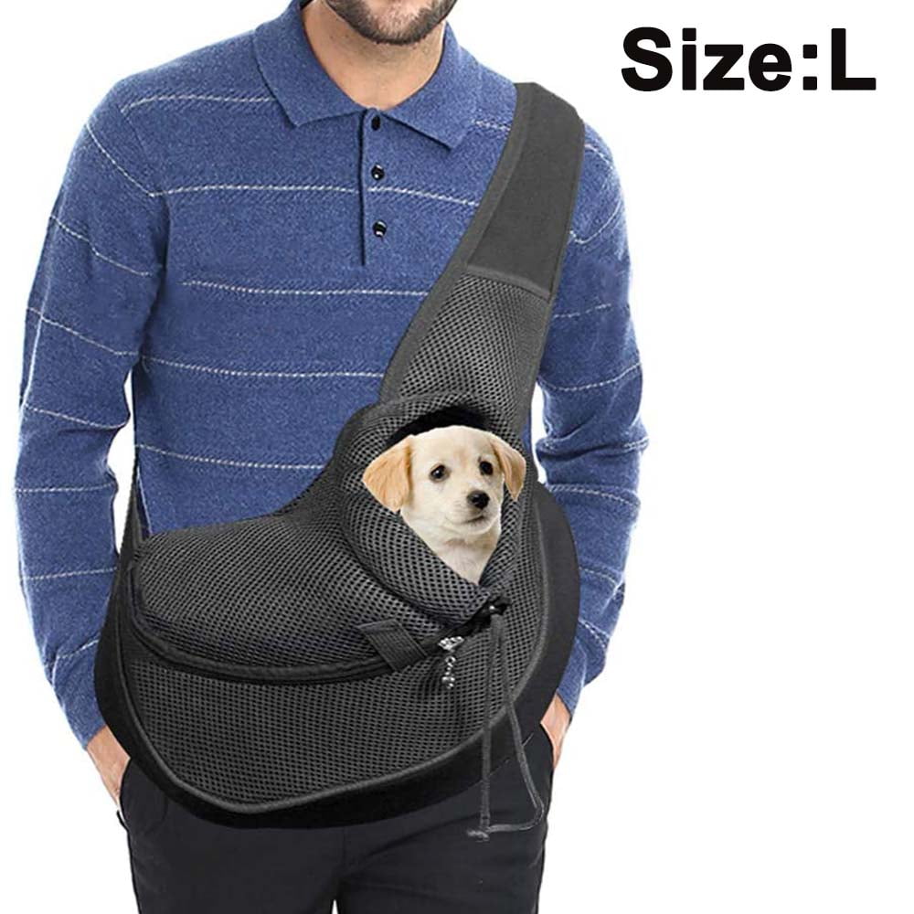 Pet Dog Sling Carrier Breathable Mesh Travel Safe Sling Bag Carrier ...