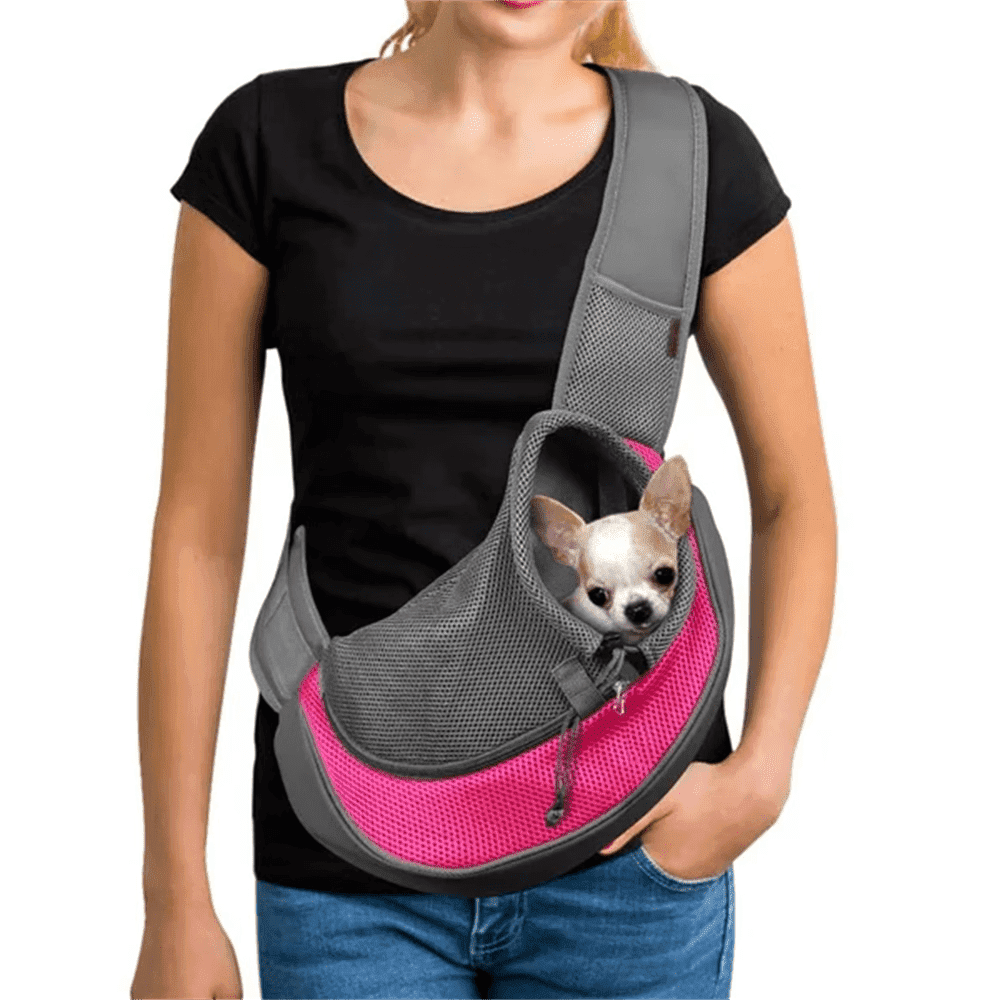 QALLPESD Pet Dog Sling Carrier, Adjustable Strap, Mesh, Small Pets ...