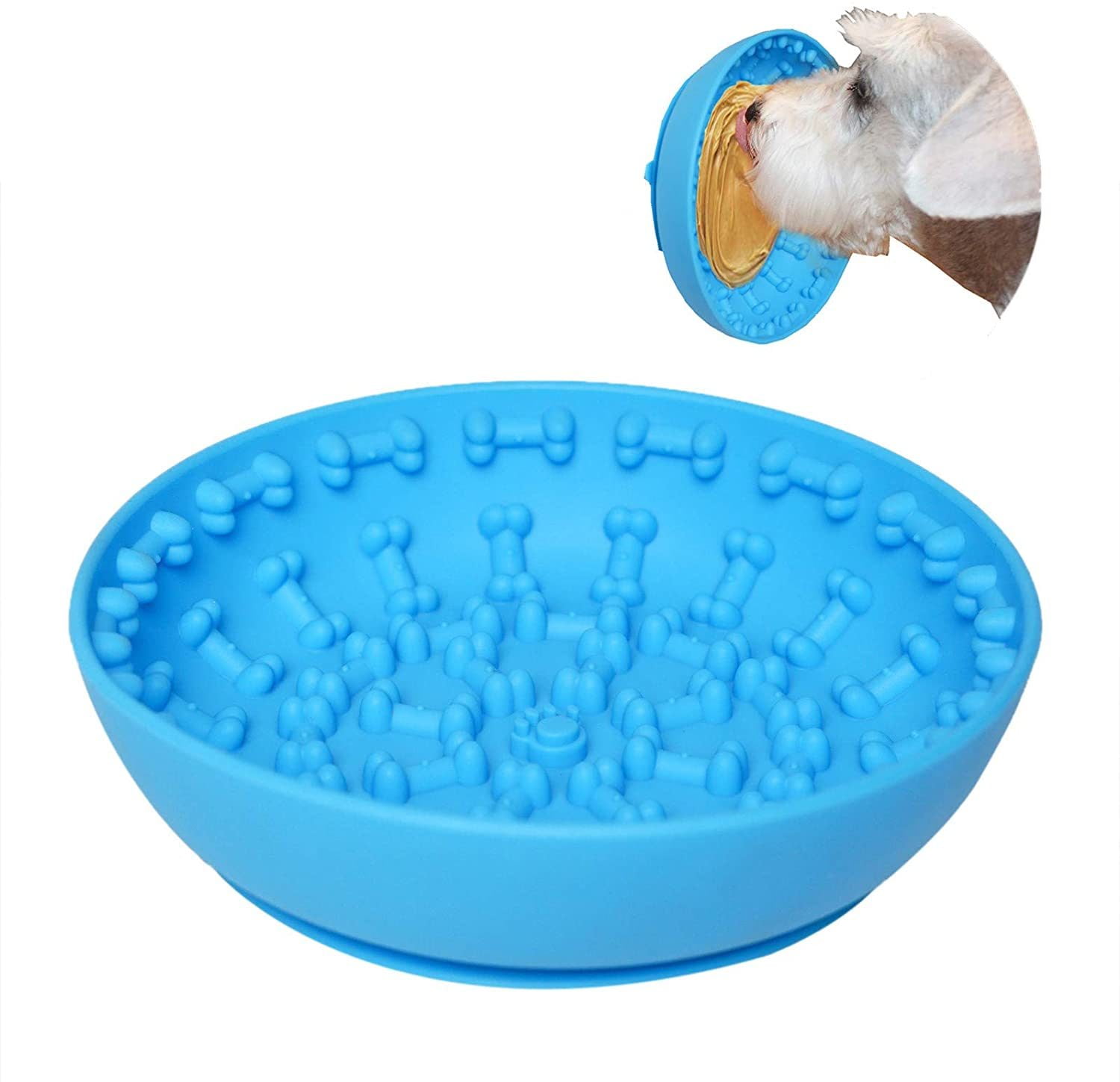 Pet Dog Slow Bowl Feeder Bowls with Suction Cup, Interactive for ...