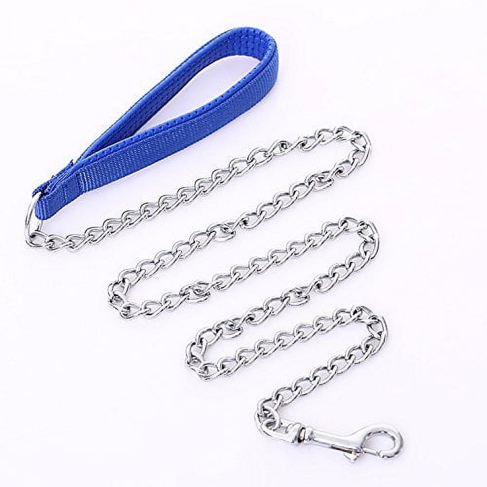 Pet Dog Steel Chain MMF7 Leash Training Leads with Padded Loop Handle ...