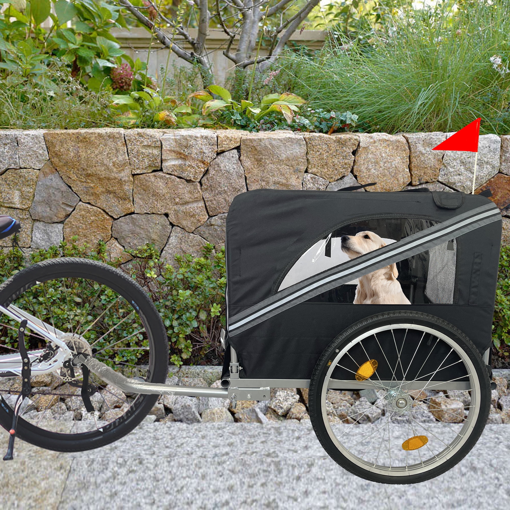 Pet Dog Trailer Bicycle Carrier Foldable Utility Pet Stroller Dog ...