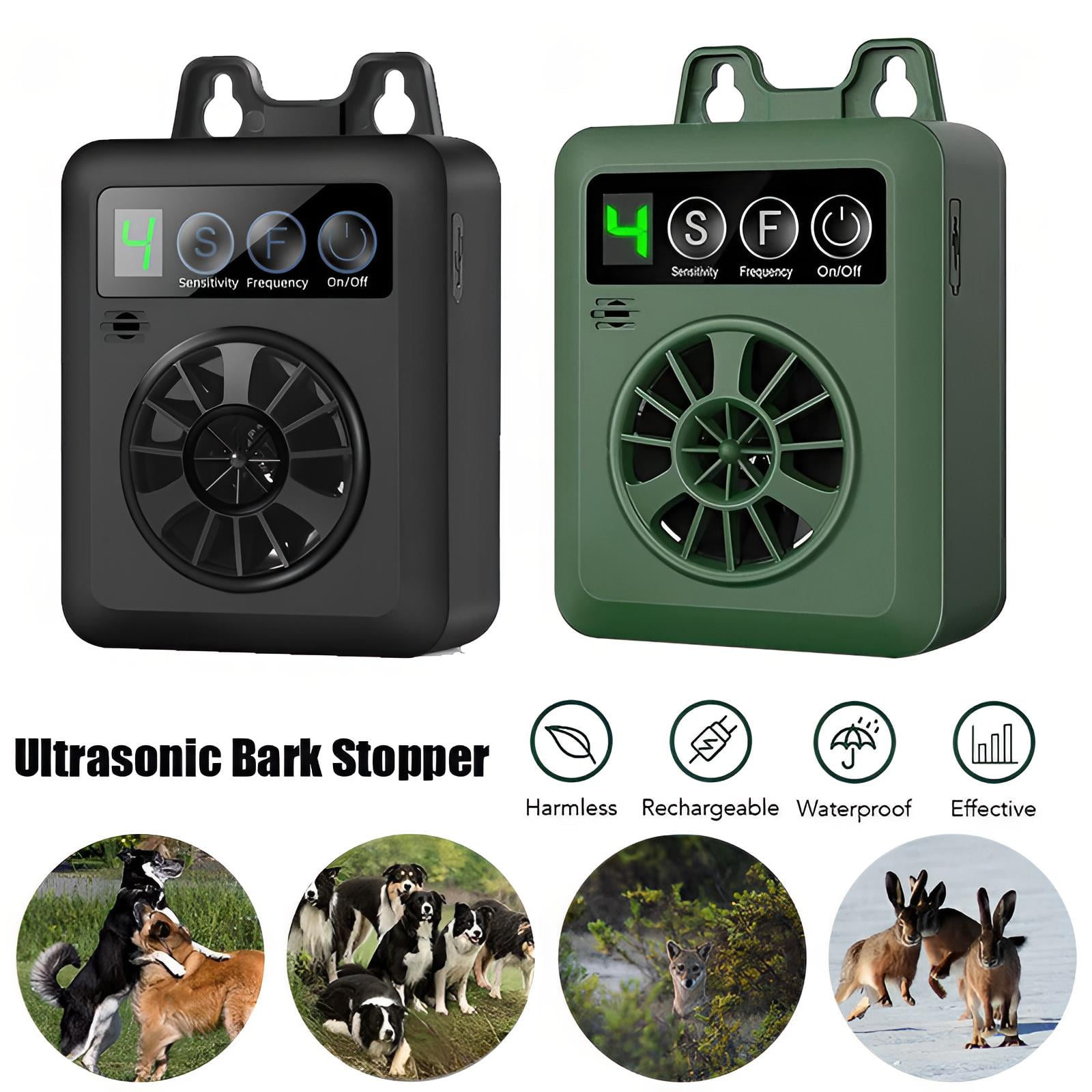 Pet Dog Ultrasonic Bark Control Device Upgraded Rechargeable Digital ...