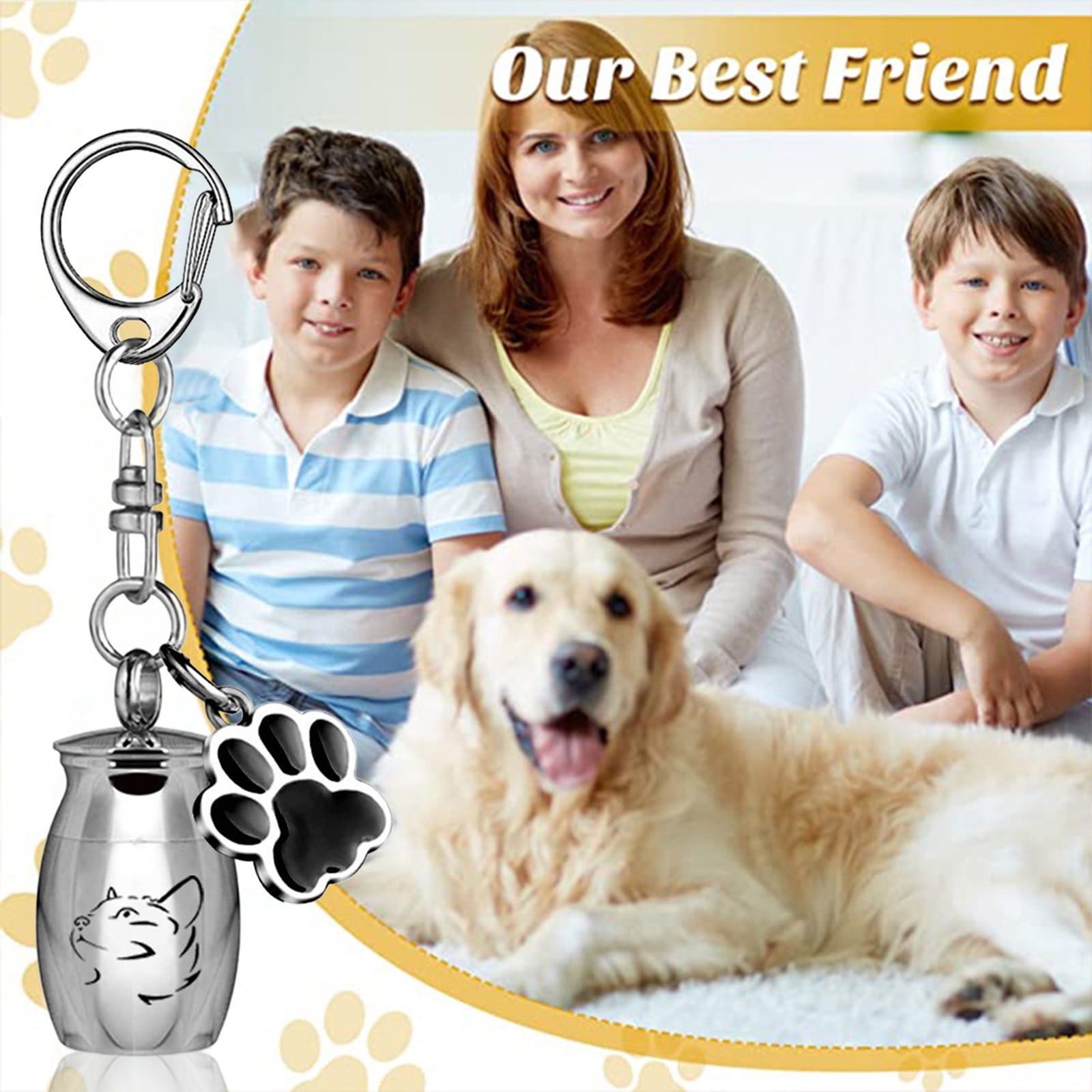 Pet Dog Urn Keychain for Ashes with Storage Bags Small Cat Cremation ...