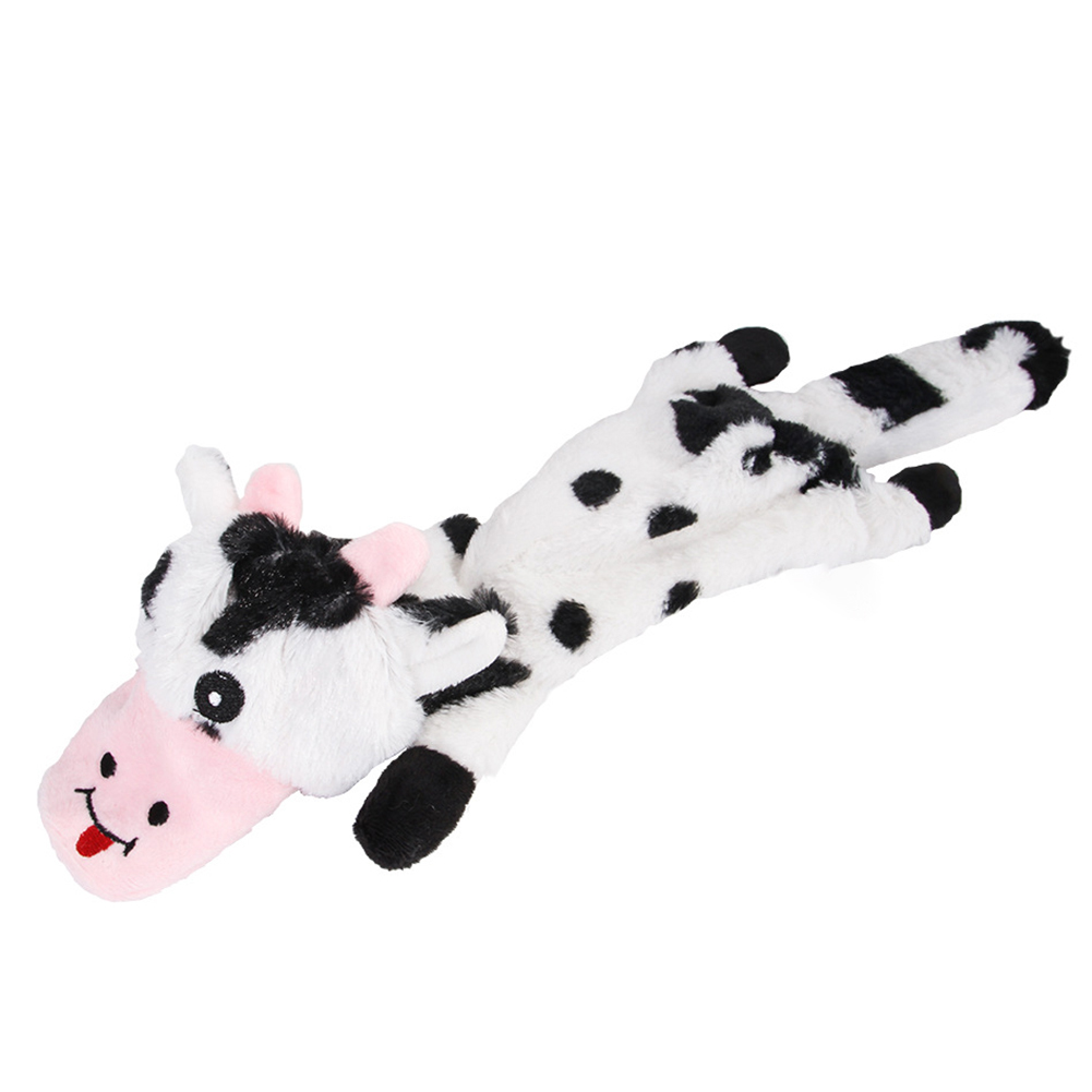 Pet Dogs Puppy Plush Doll Zebra Milk Cow Shape Sound Playing Biting ...