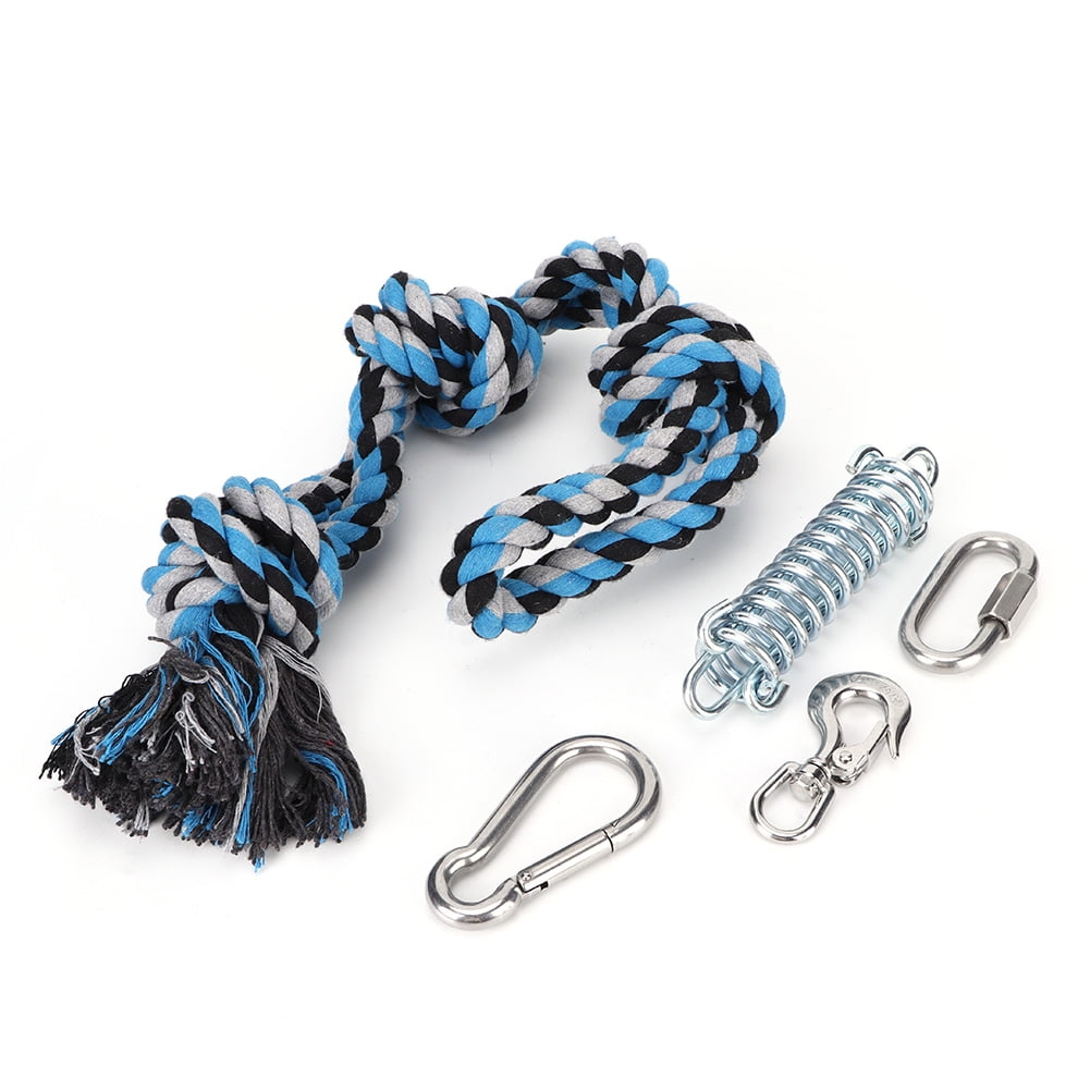 Pet Dogs Stainless Steel Spring Rod Cotton Rope Chew Toy for Big Dog ...