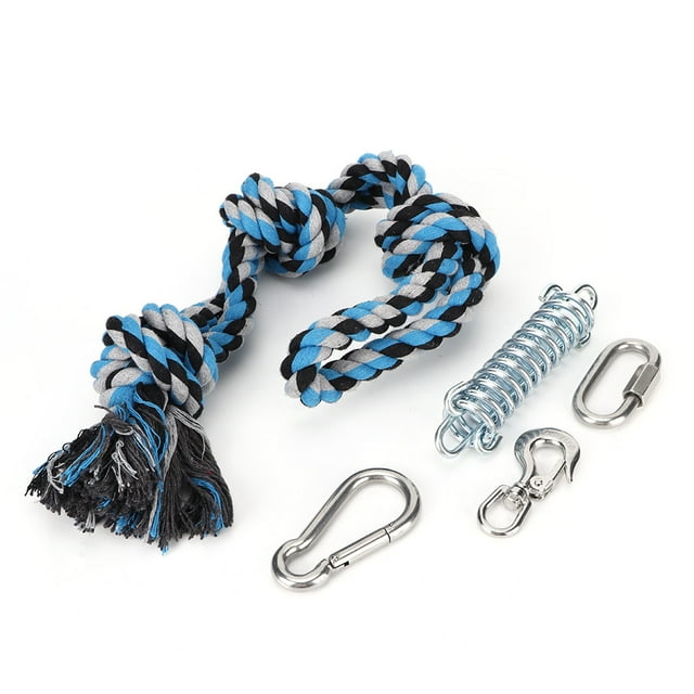 Pet Dogs Stainless Steel Spring Rod Cotton Rope Chew Toy for Big Dog ...