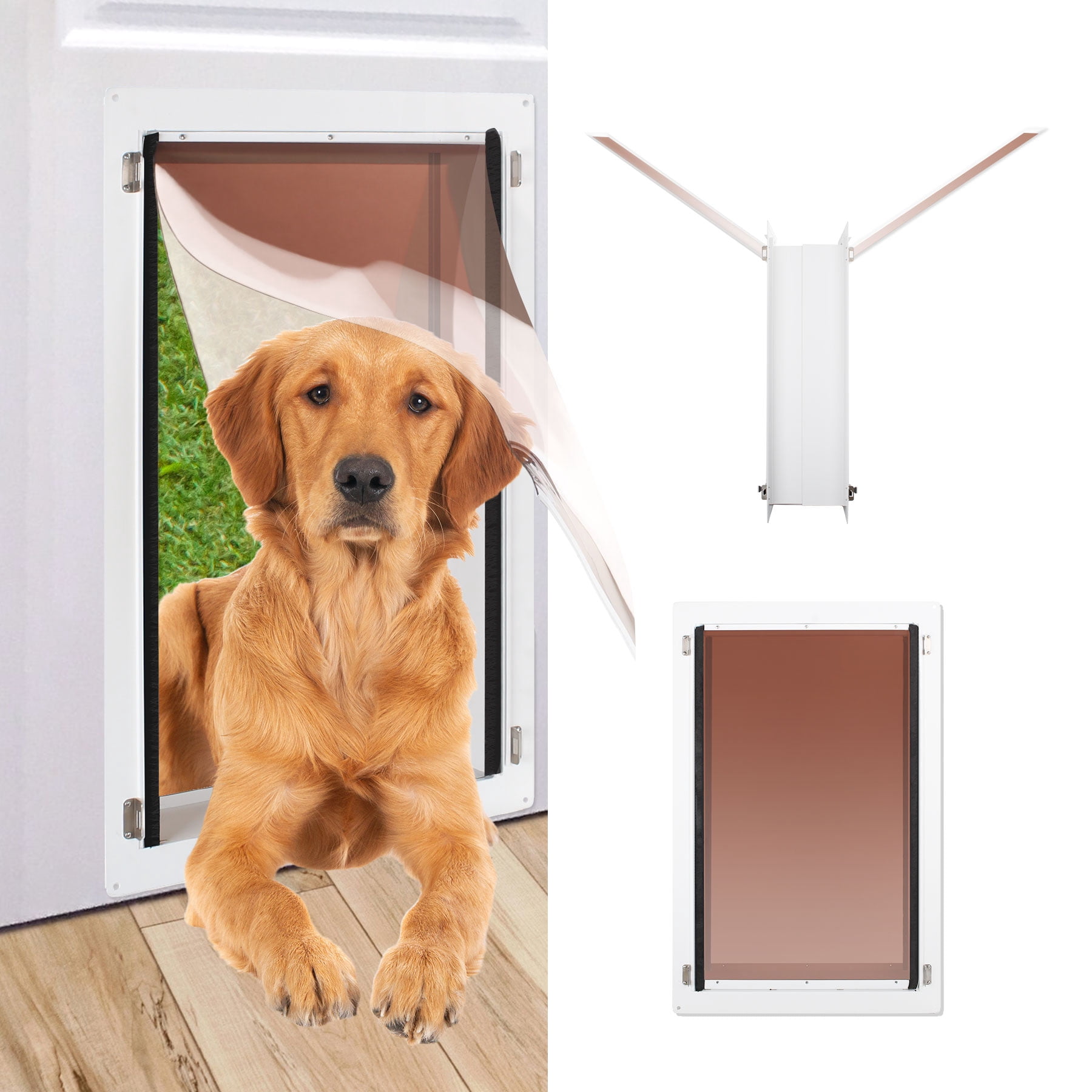 Pet Door with Steel Frame and Telescoping Tunnel - Cat Door with ...