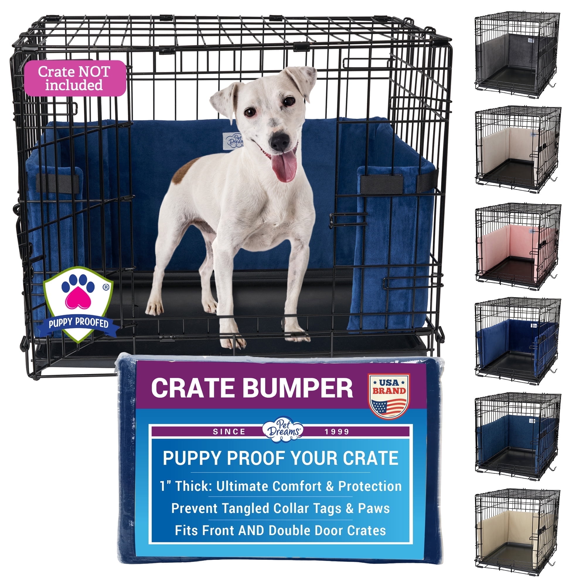 Pet Dreams Dog Crate Bumper - Comfy Liner & Dog Tail Protector for ...