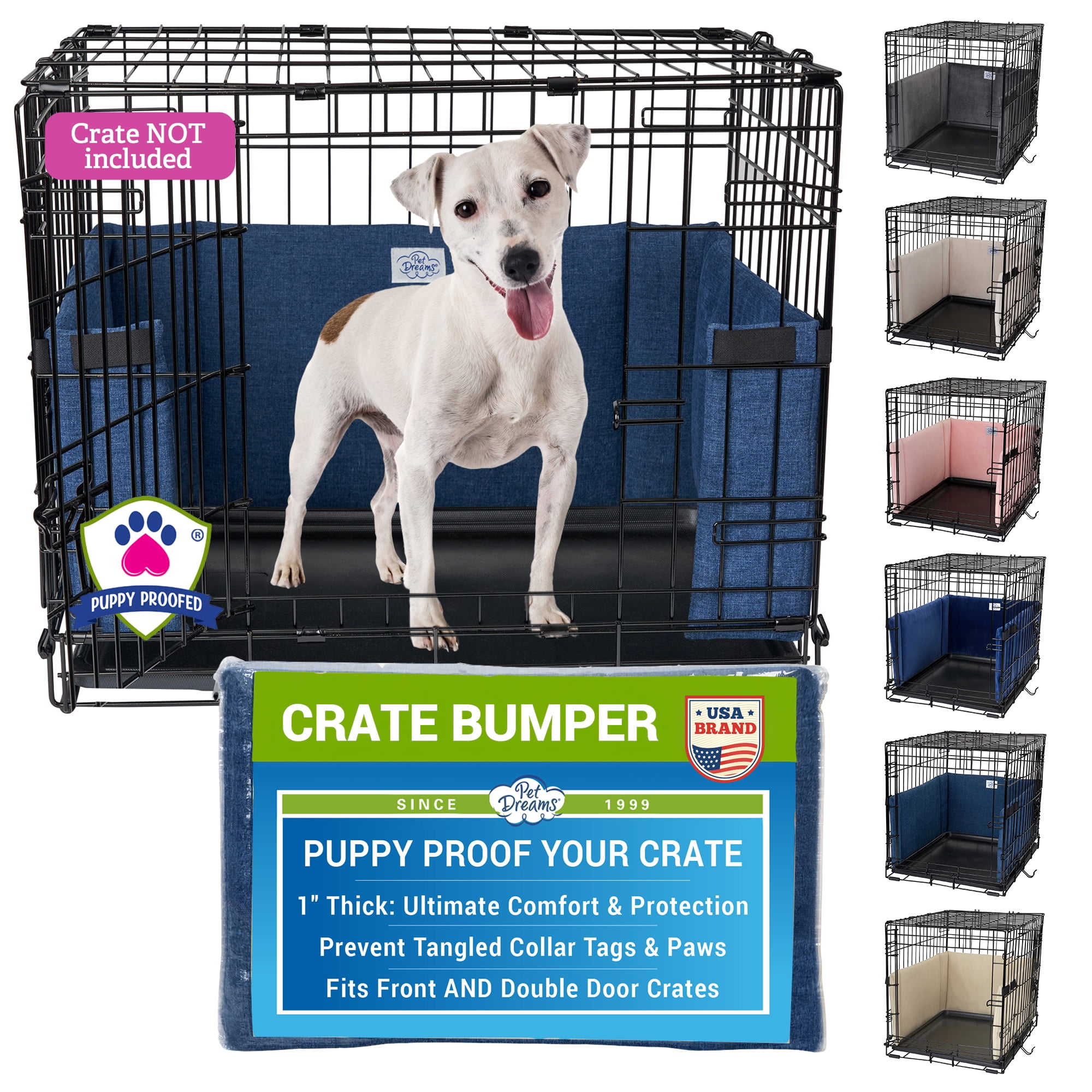 Pet Dreams Dog Crate Bumper - Comfy Liner & Dog Tail Protector for ...