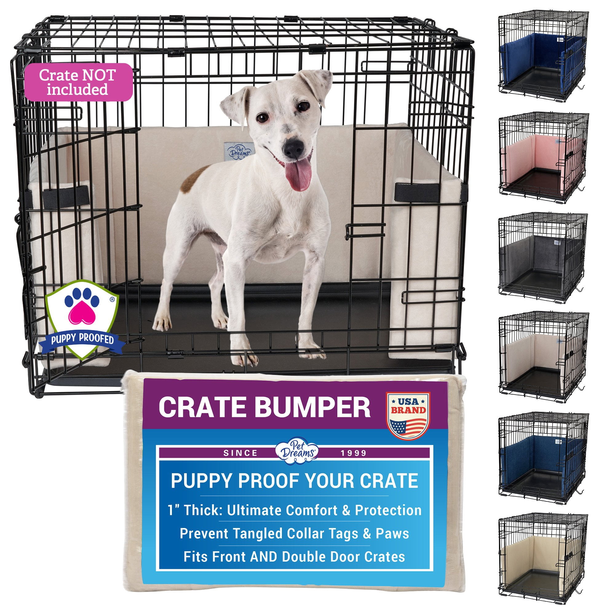 Pet Dreams Dog Crate Bumper - Comfy Liner & Dog Tail Protector for ...