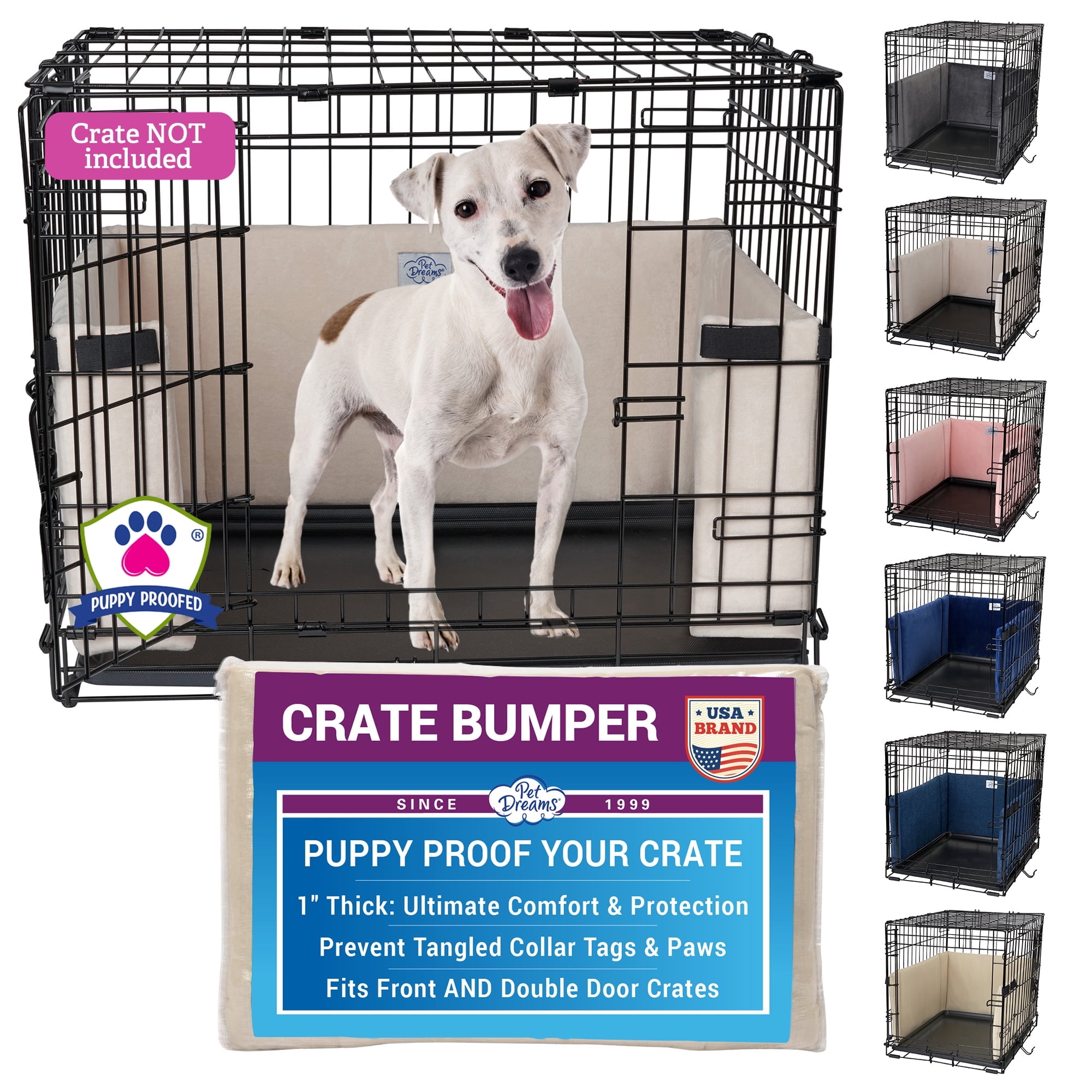 Pet Dreams Dog Crate Bumper - Comfy Liner & Dog Tail Protector for ...