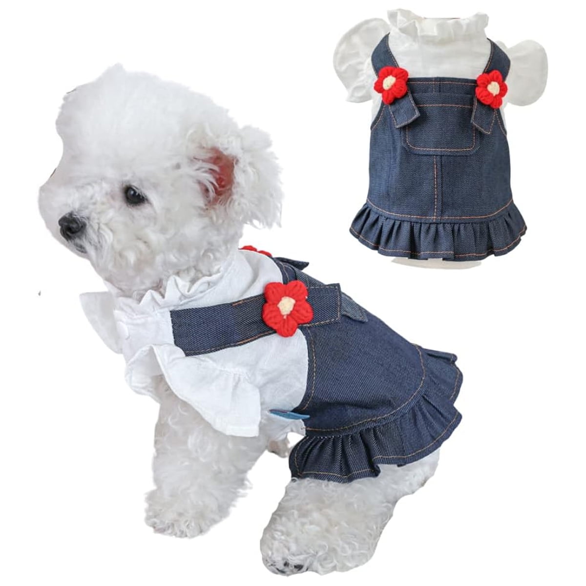 Pet Dress, Sweet Flower Small Dog Skirt Girl Tutu Clothing Puppy Cat ...