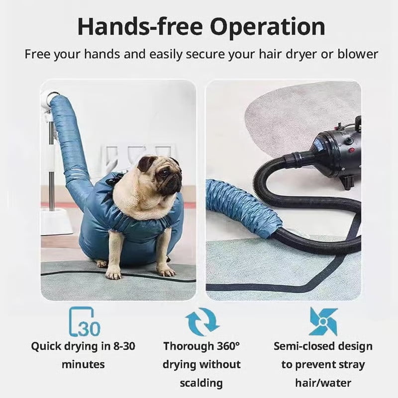 Pet Drying Bag - Time-Saving Automatic Blow Dry Puff Suit for Dogs/Cats ...