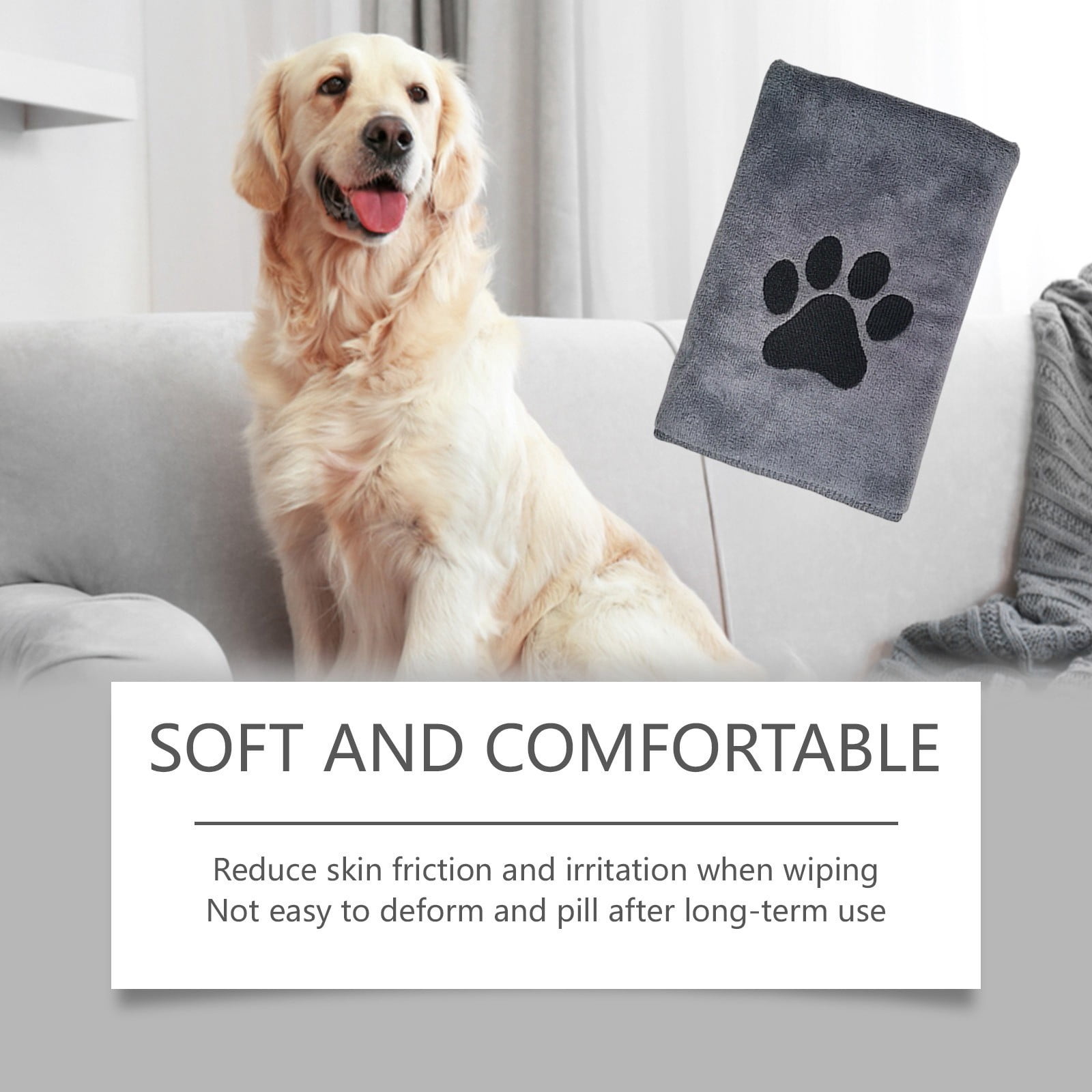 Pet Drying Towel Absorbent Microfiber Grooming Washcloth for Cat Dog ...