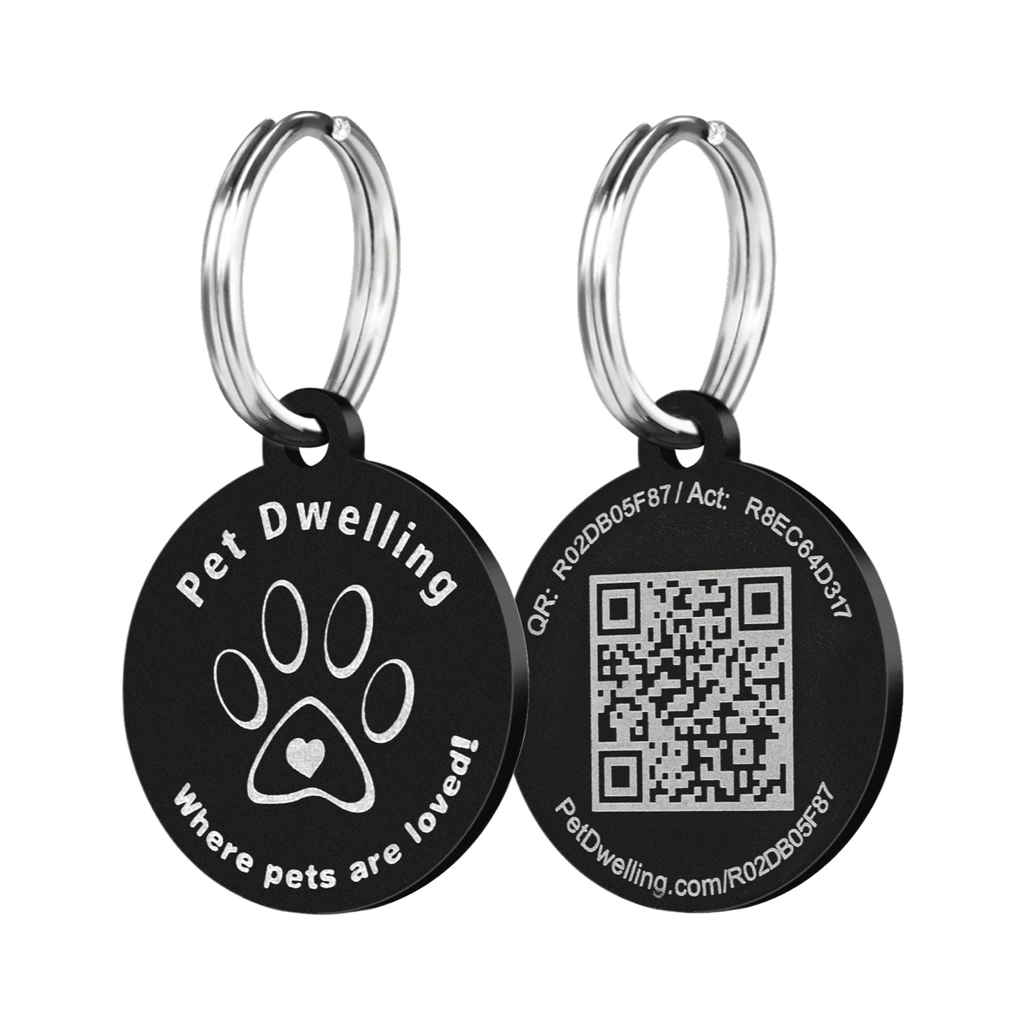 Pet Dwelling Aluminum QR Code Pet ID Tag for Dogs and Cats, Instant ...