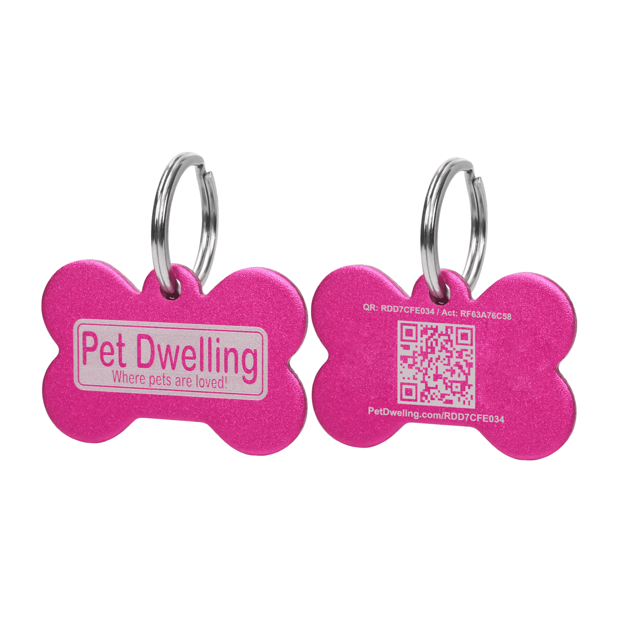 Pet Dwelling Aluminum QR Code Pet ID Tag for Dogs and Cats, Instant ...