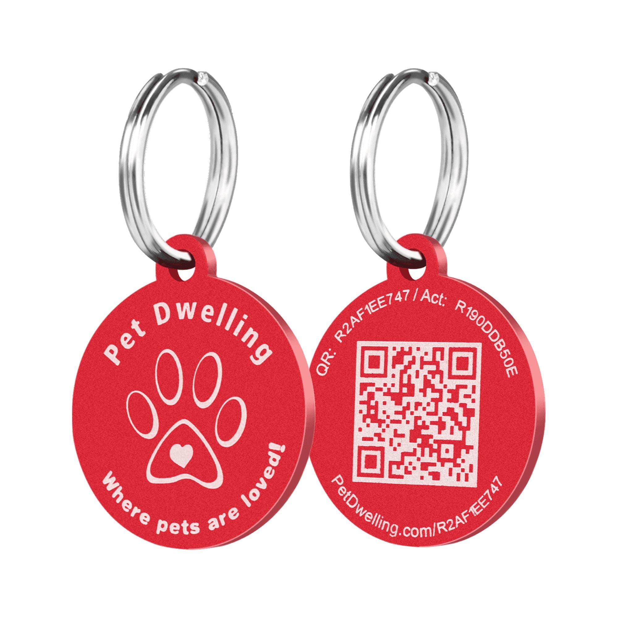 Pet Dwelling Aluminum QR Code Pet ID Tag for Dogs and Cats, Instant ...