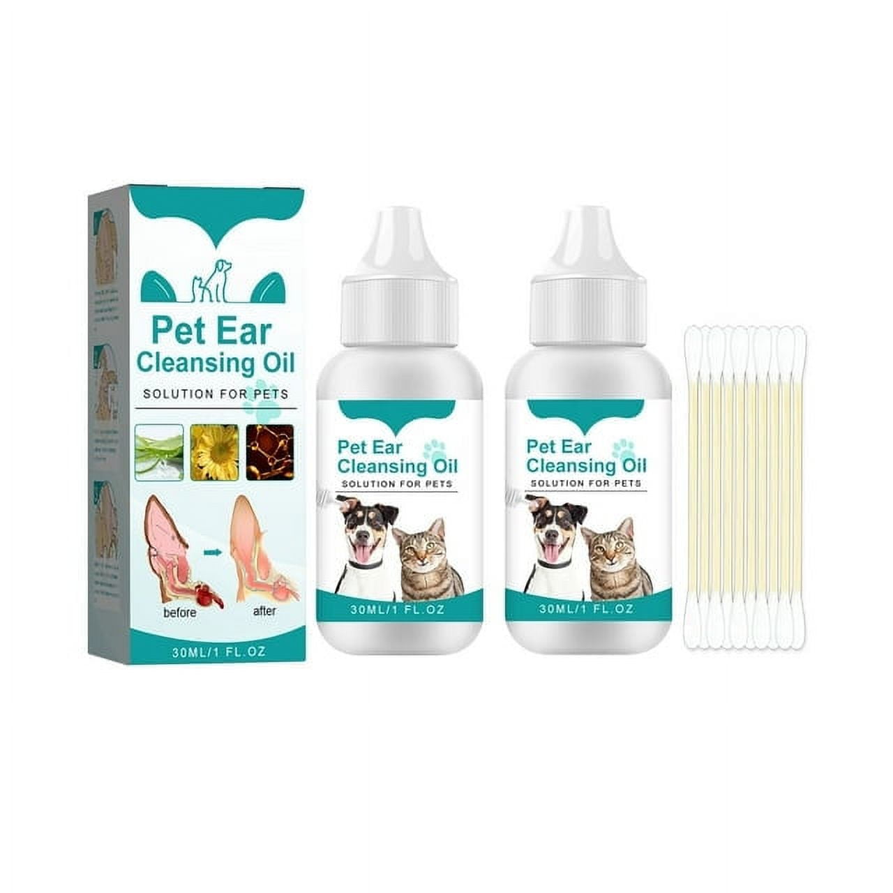 Pet Ear Cleaning Oil, Ear Cleaner Oil for Dogs & Cats, Ear Relief ...