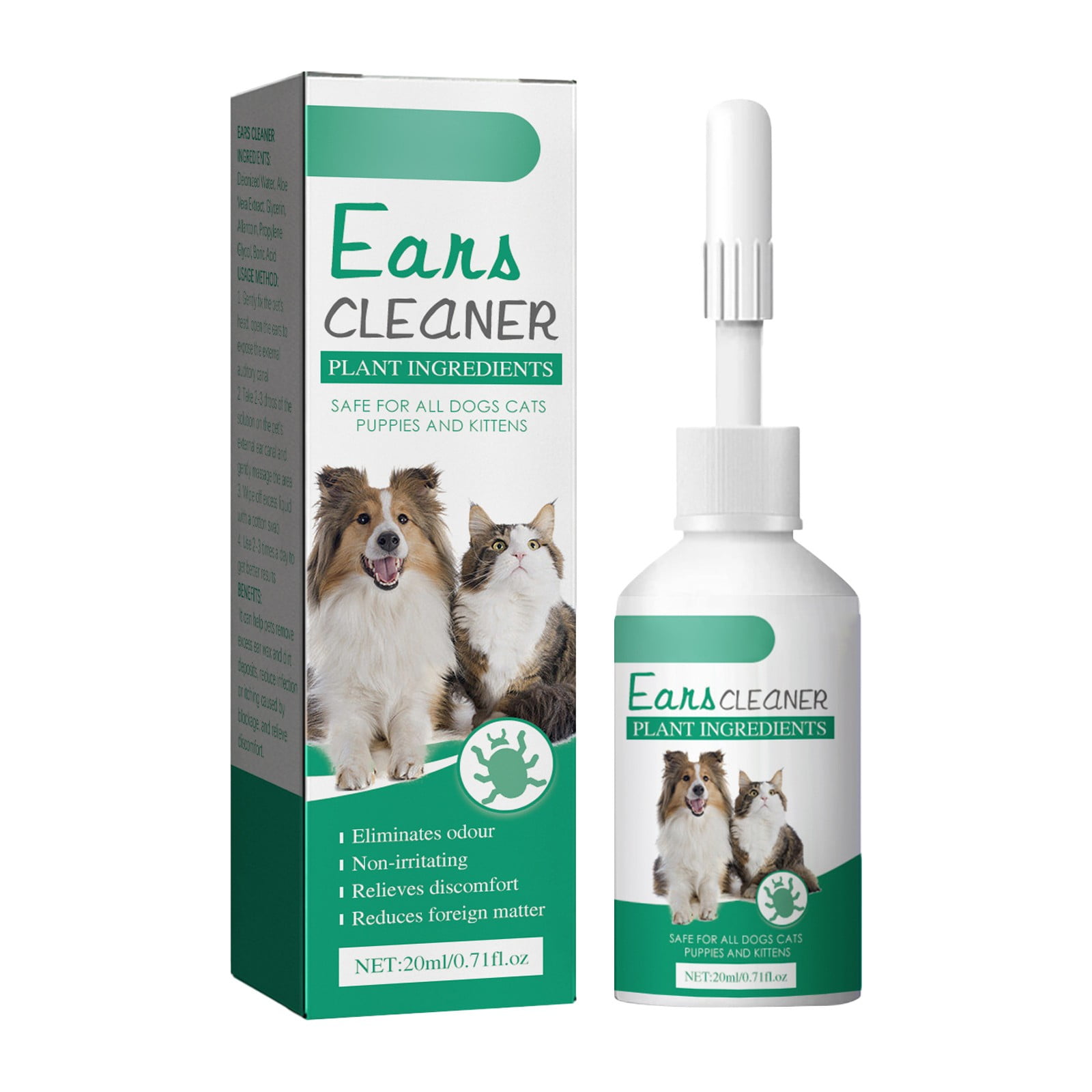 Pet Ear Drops for Dogs and Cats Universal Ear Cleaner Itch Odor ...