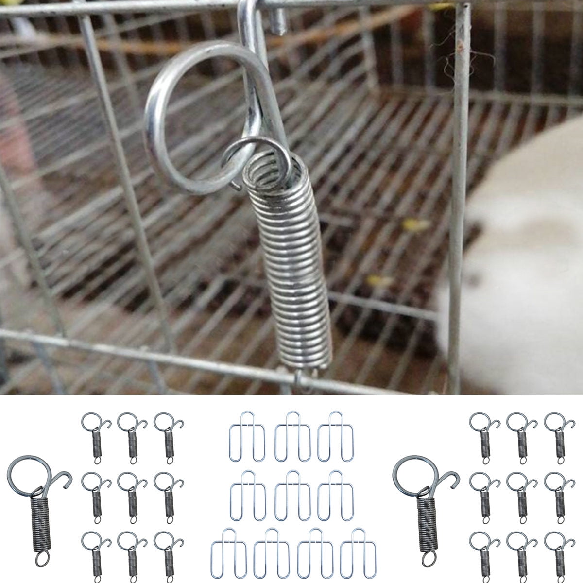Pet Enjoy 10Pcs Spring Cage Latch Door Spring Hooks/Snaps Metal Finger ...