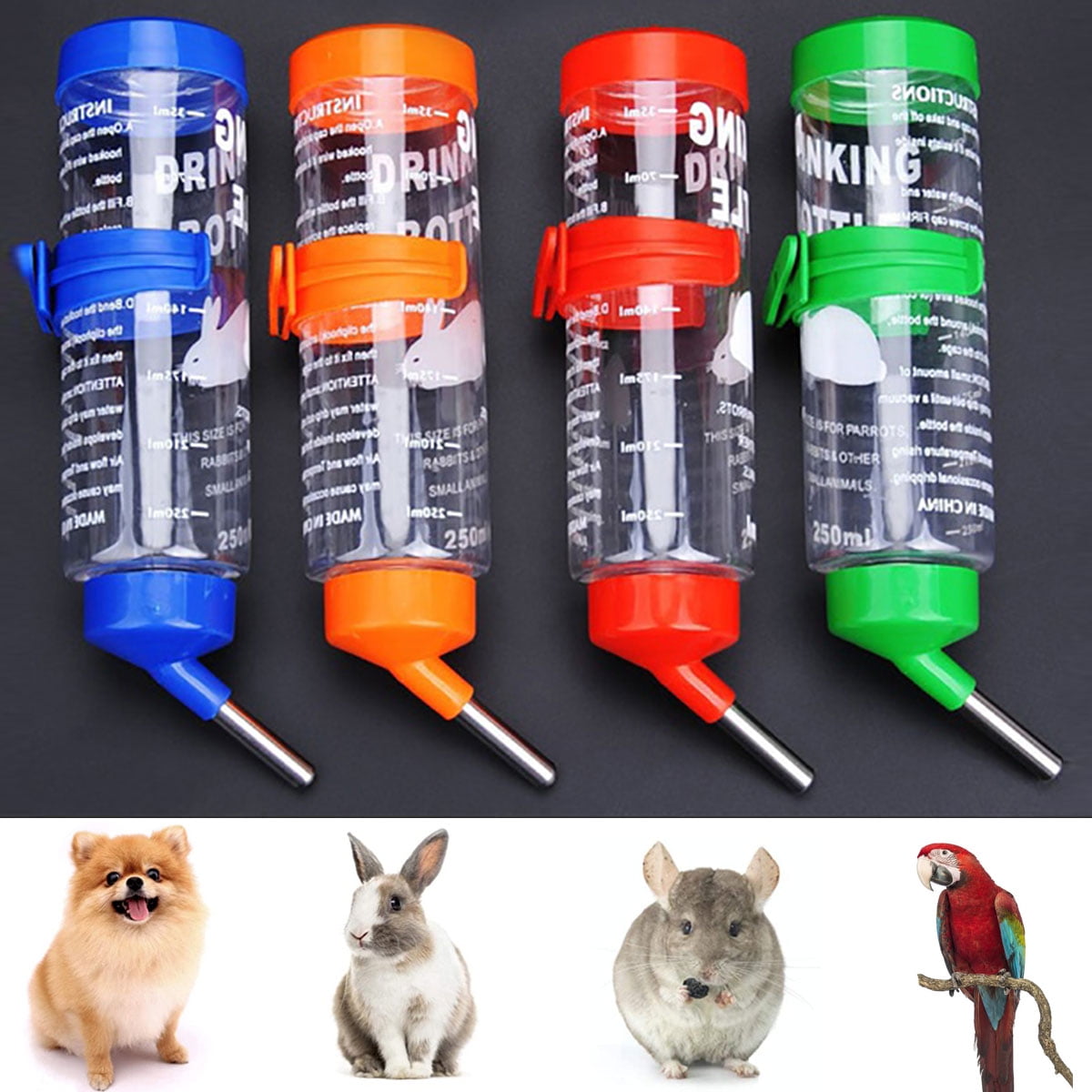 Pet Enjoy 250ML No Drip Hamster Water Bottle,Pet Rabbit Automatic Water ...