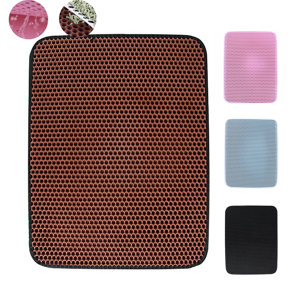 Pet Enjoy Cat Litter Mat,Waterproof Cat Litter Box Mat,Double Layer ...