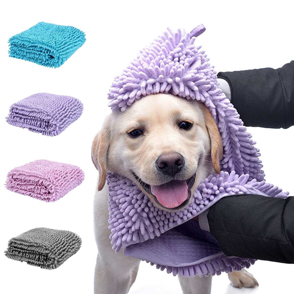 Pet Enjoy Dog Cat Bathing Towel,Microfiber Super Shammy with Hand ...