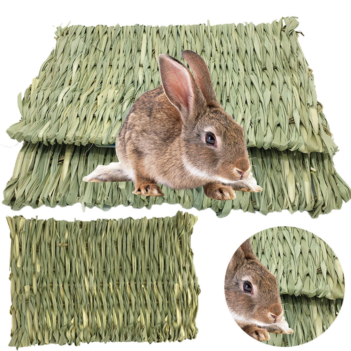 Pet Enjoy Grass Mat for Rabbit Bunny Chew Toys,Small Animal Woven Bed ...